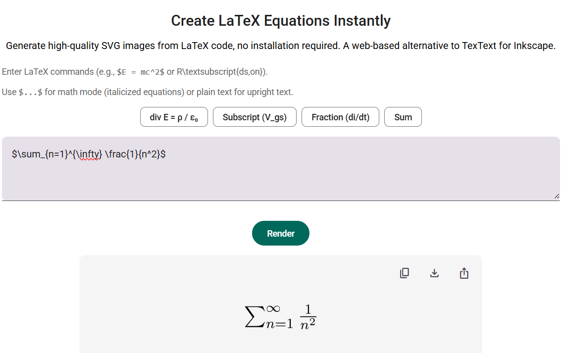 LaTeX to SVG Generator - Free Online LaTeX to SVG Converter